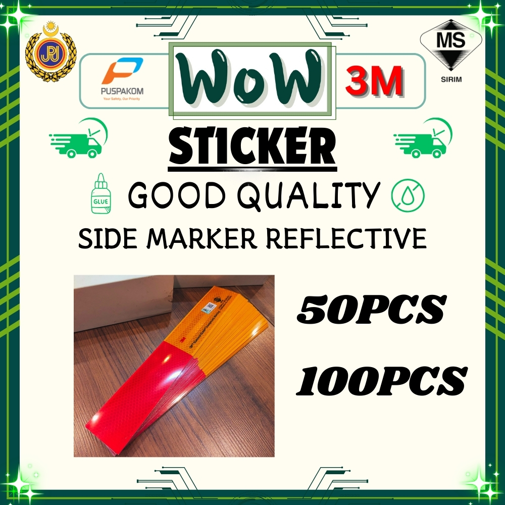 WOW Sticker 3M Reflective Sticker J5/Type 5 with Sirim Side Marking JPJ ...