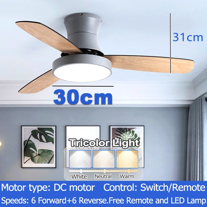 48/42/52“ Wooden Ceiling Fan With Light Nordic Ceiling Fan Light 6 ...