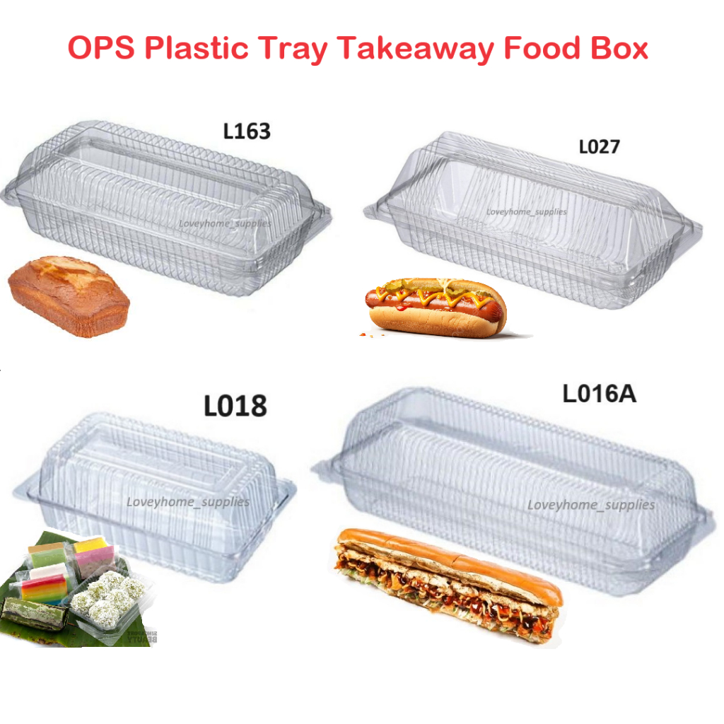 OPS Plastic Clear Tray Lock Tapau Disposable Food Container Butter Cake ...