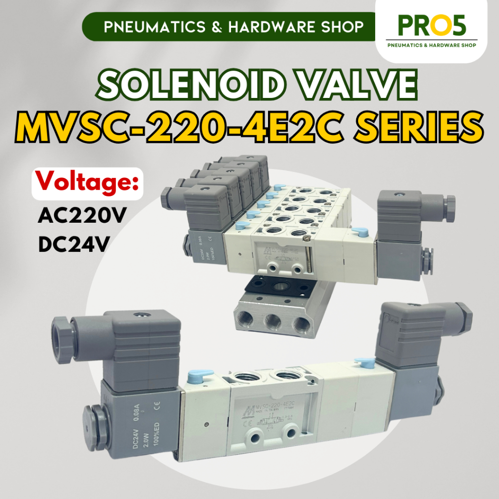 Mindman Solenoid Valve MVSC-220-4E2C| AC220V| DC24V|1/4’’ 4 Way Body ...