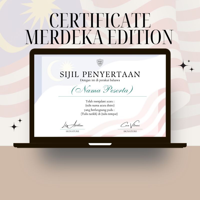 🔥INSTANT🔥CERTIFICATE TEMPLATE MERDEKA EDITION (CANVA EDIT) | Shopee ...