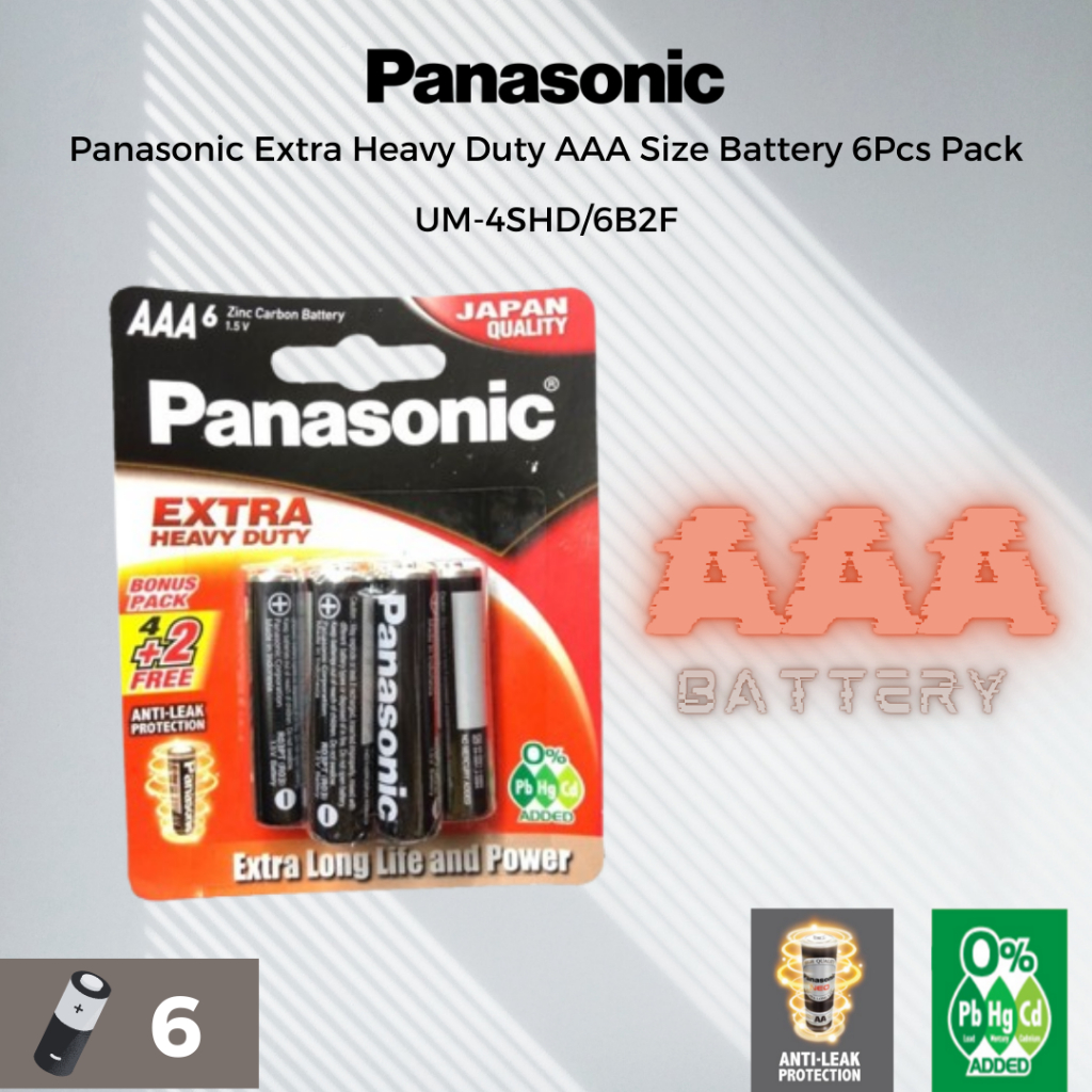 Panasonic Extra Heavy Duty AAA Size Battery 6Pcs Pack - SL Energy | Shopee Malaysia