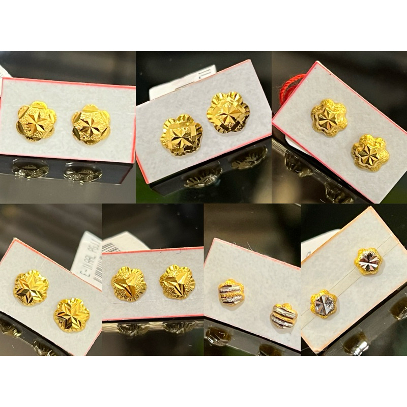 subang bunga comel emas 916 tulen | Shopee Malaysia