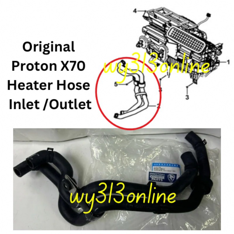 Original Proton X70 Heater Hose Inlet & Outlet Warm Air Water-Pipe Assy ...