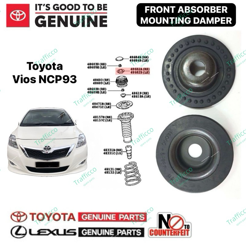 Toyota Vios NCP93 Front Absorber Mounting Damper 48682-0D031 Original ...