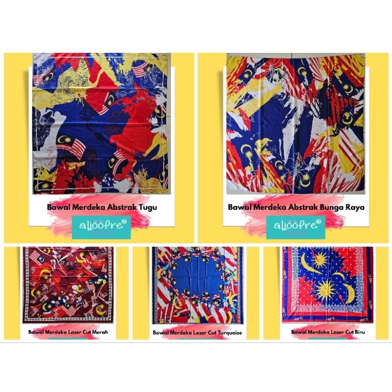 Tudung Bawal Merdeka Bidang 45 | Sampin Ikat Tepi Merdeka | Selempang ...