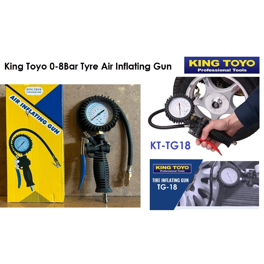 King Toyo TG18 (0-8Bar) Tyre Inflating Gun with Gauge | Shopee Malaysia