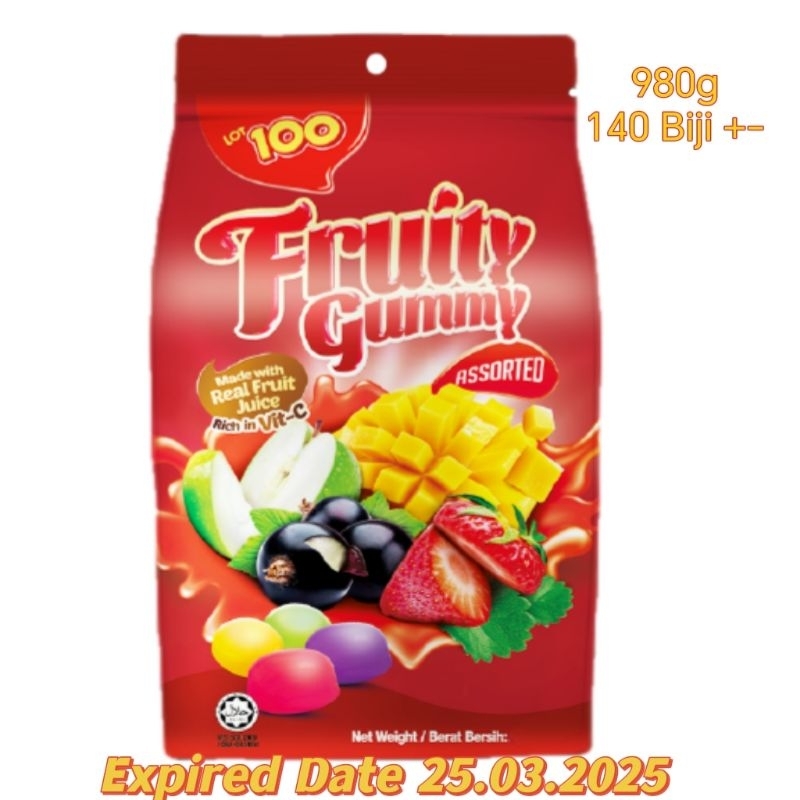 [TKM] Lot100 Fruity Gummy Assorted 980g (140+-) | Shopee Malaysia
