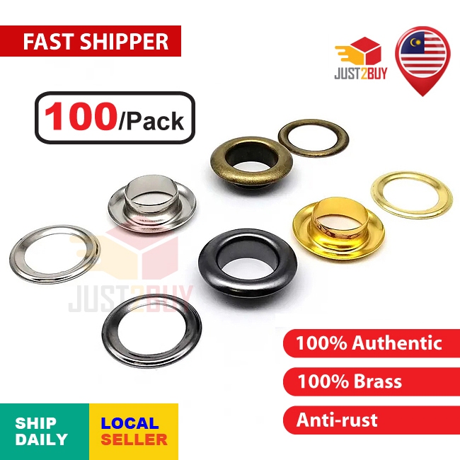 【100 sets】Eyelet Grommet Eyelet Ring With Washer 5mm 100% Brass ...