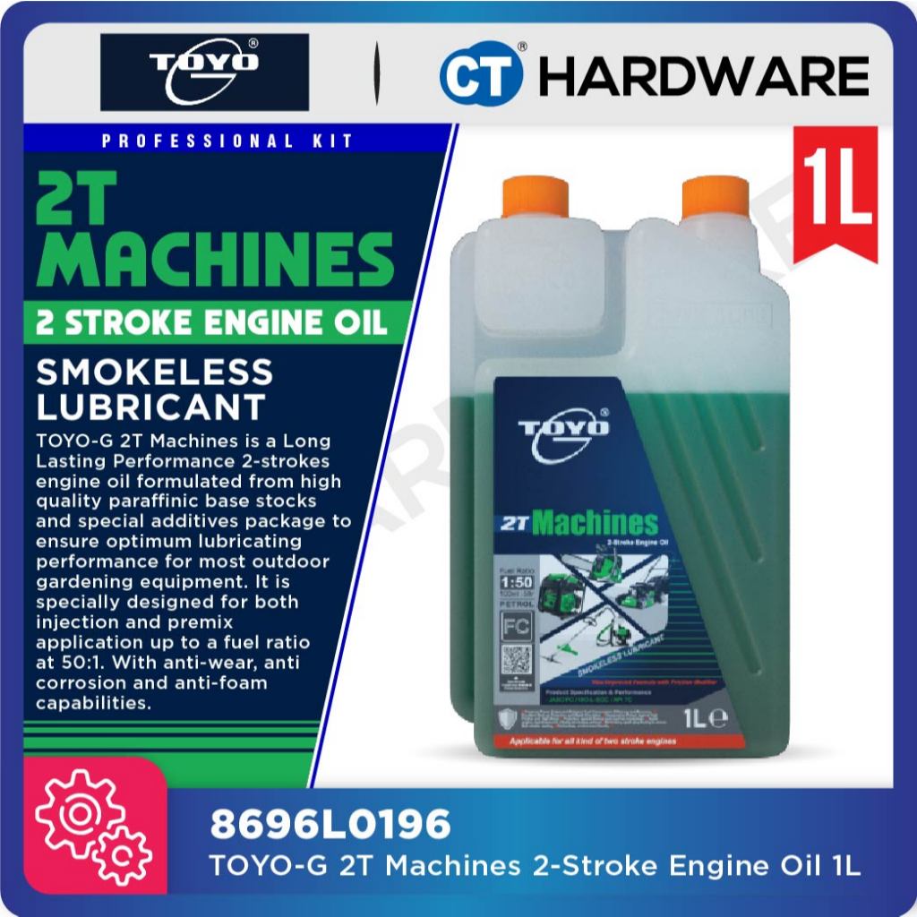 TOYO-G 8696L0196 Machines 2T 2-Stroke Engine Oil Smokeless Lubricant ...
