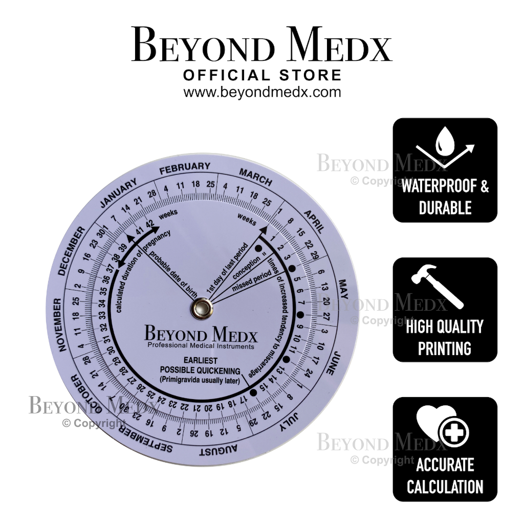 Beyond Medx Obstetric Pregnancy Wheel / Due Date Calculator | Shopee ...