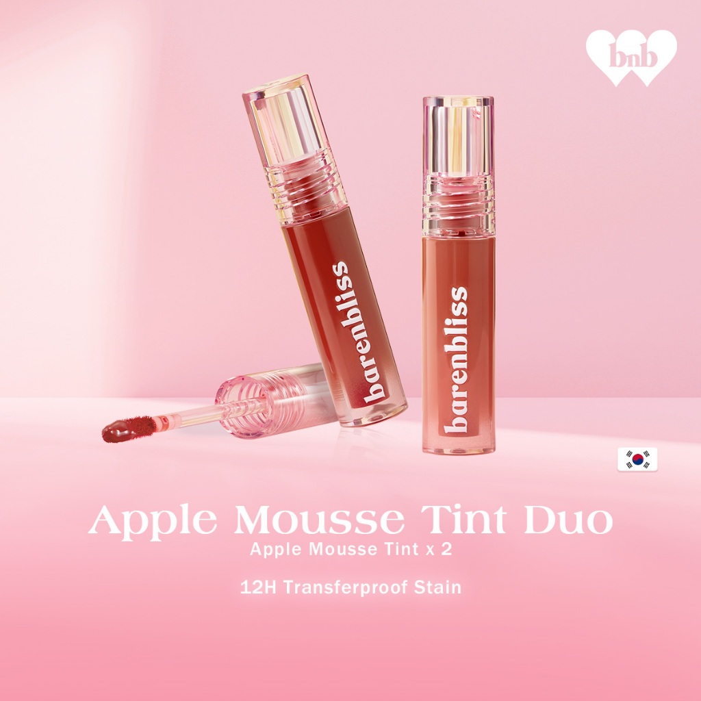 [BUNDLE] BNB barenbliss Apple Mousse Tint Duo Set [Transferproof Satin ...