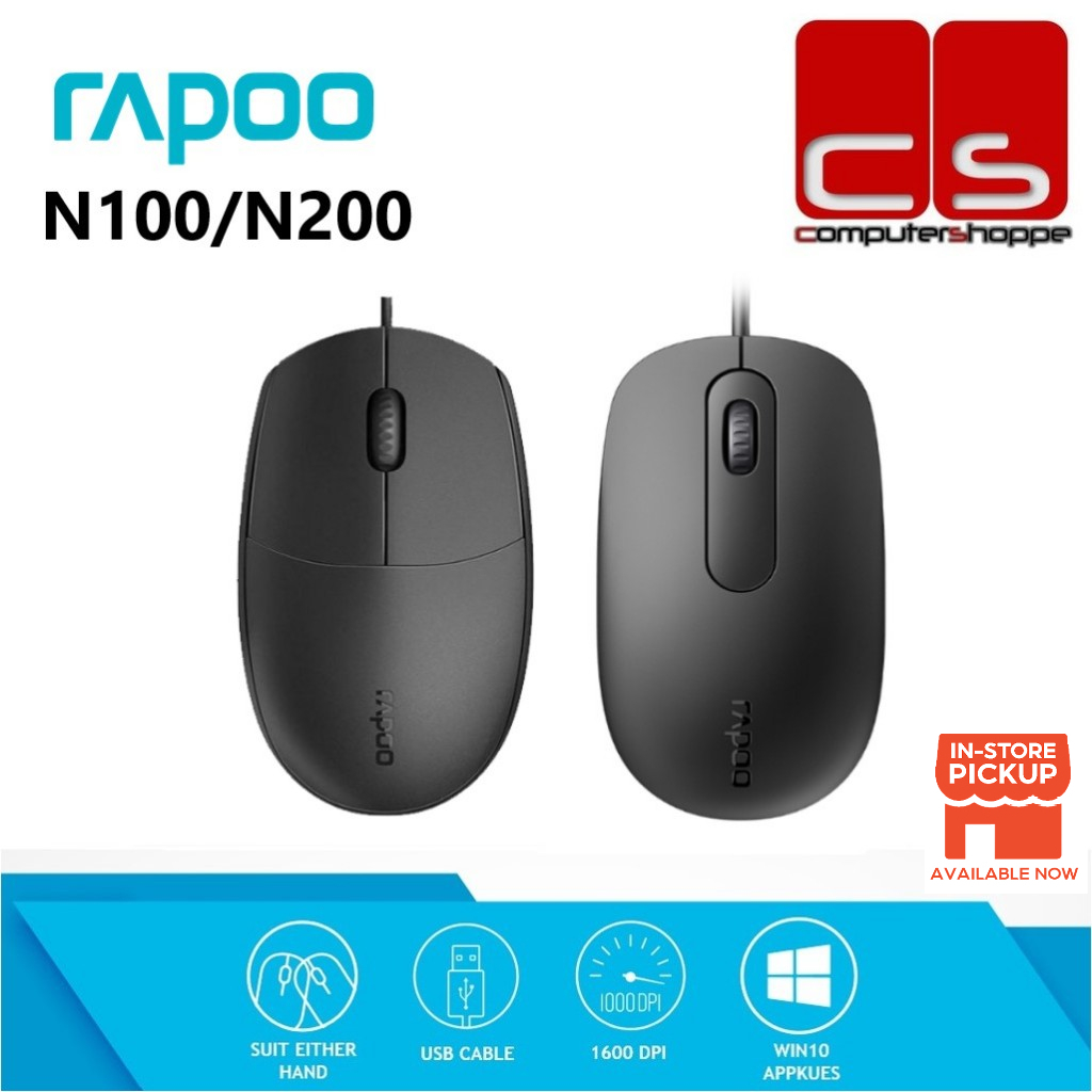 Rapoo Wired Optical Mouse Series - N100/N200 | Shopee Malaysia