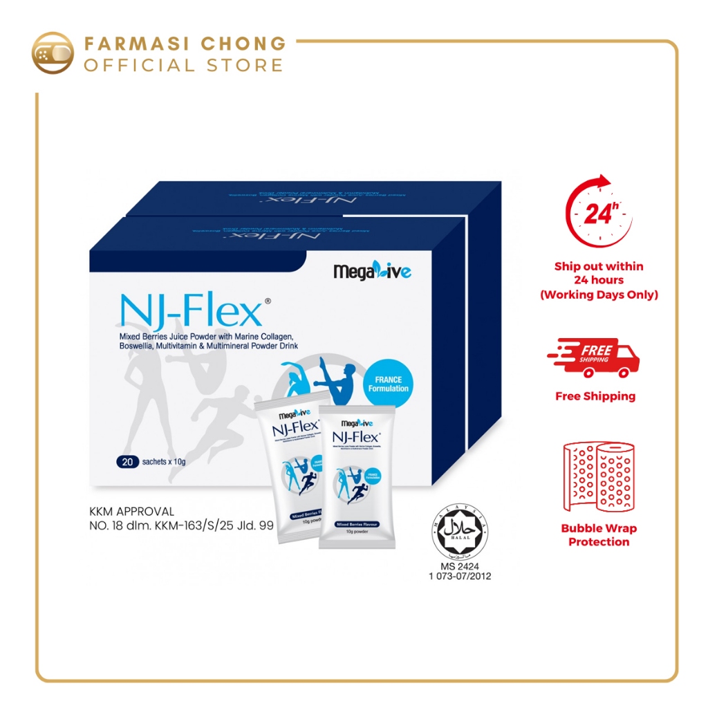 MegaLive NJ-Flex 10g 2x20s for Joint Pain Relief & Flexibility | Shopee ...