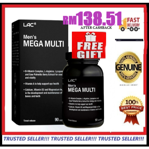 [RM133.43 AFTER CASH REBATE][FREE GIFT] GNC/LAC Men’s Mega Multi 30S / 90S [FREE GIFT] | Shopee ...