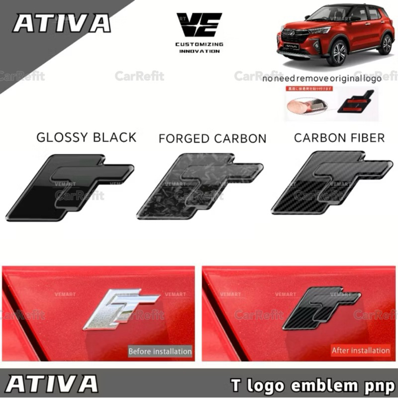 CarRefit Perodua Ativa logo emblem Car exterior accessories | Shopee ...