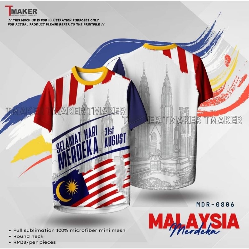 [READY STOCK]TMAKER.Baju Merdeka Design 2024 Full Sublimation Unisex ...
