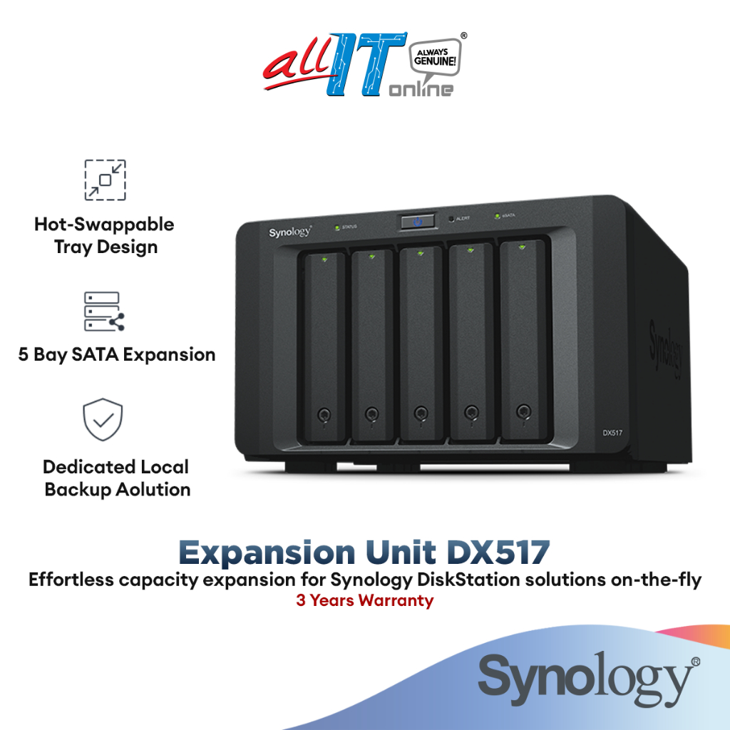 Synology DX517 5-Bay Expansion Enclosure | Expansion Unit DX517 ...