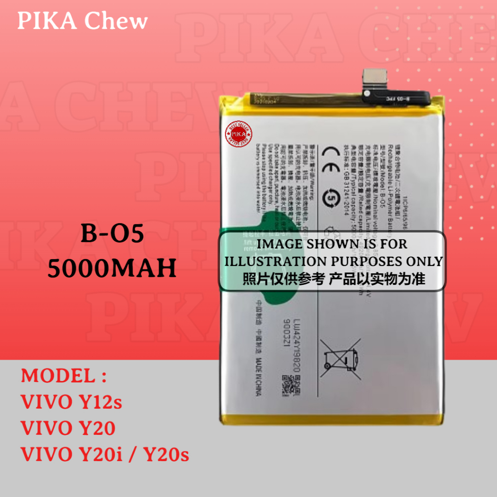 PIKA Compatible for Vivo Y12s Y20 Y20i Y20s V2026 V2029 Battery Bateri ...