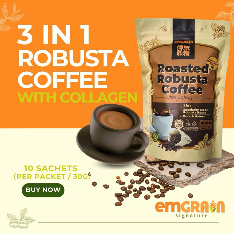EMGRAIN 3 in 1 ROBUSTA COFFEE WITH COLLAGEN /3合1咖啡胶原蛋白饮 | Shopee Malaysia