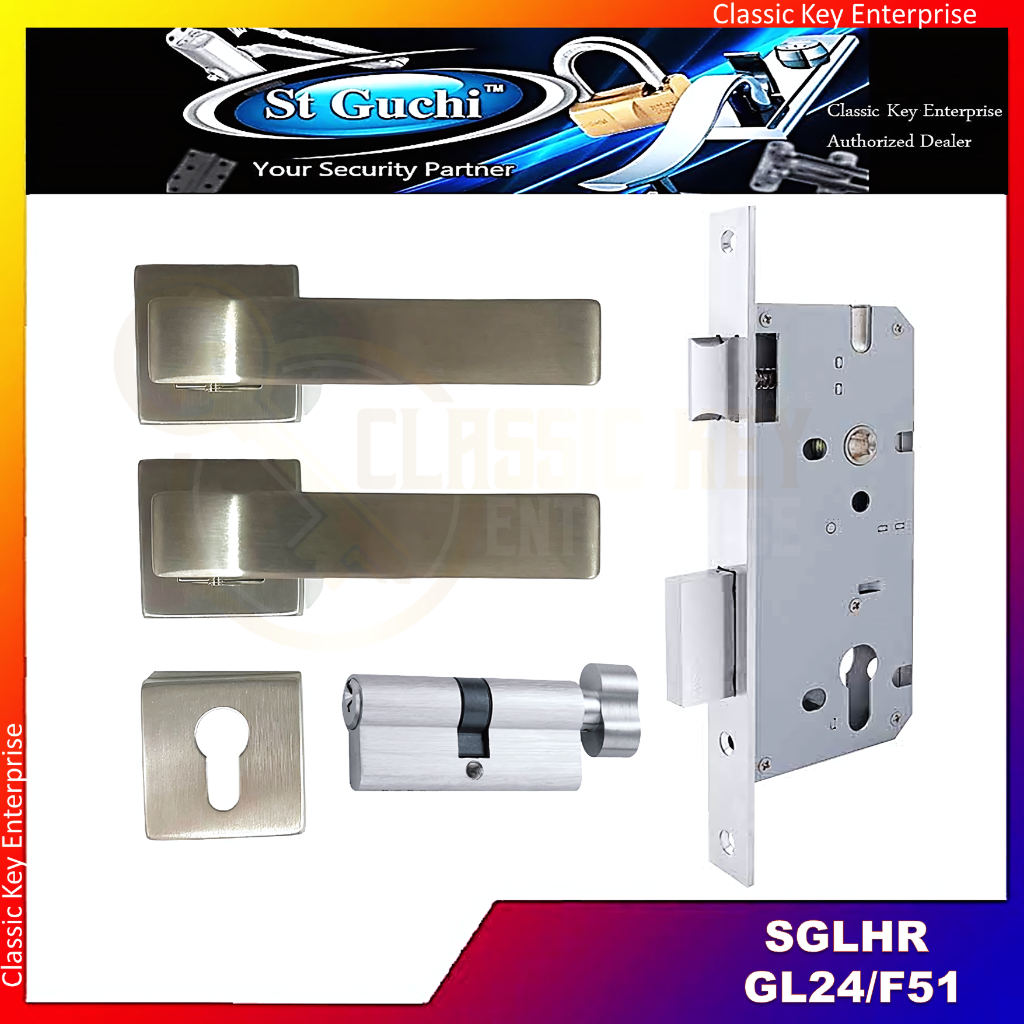 St Guchi Mortise Lever Handle Door Lock set SIRIM approved (SGLHR-GL24 ...