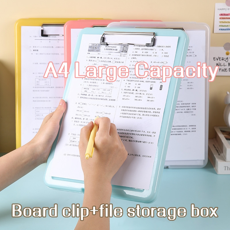 A4 Clipboard Box With Pen Slot Writting Board Multi-Function Dekstop ...