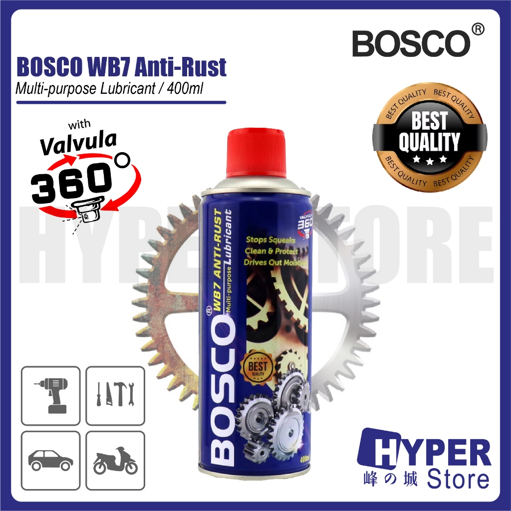BOSCO WB7 Anti Rust Multi-Purpose 400ml Clean & Protect // Drives Out ...