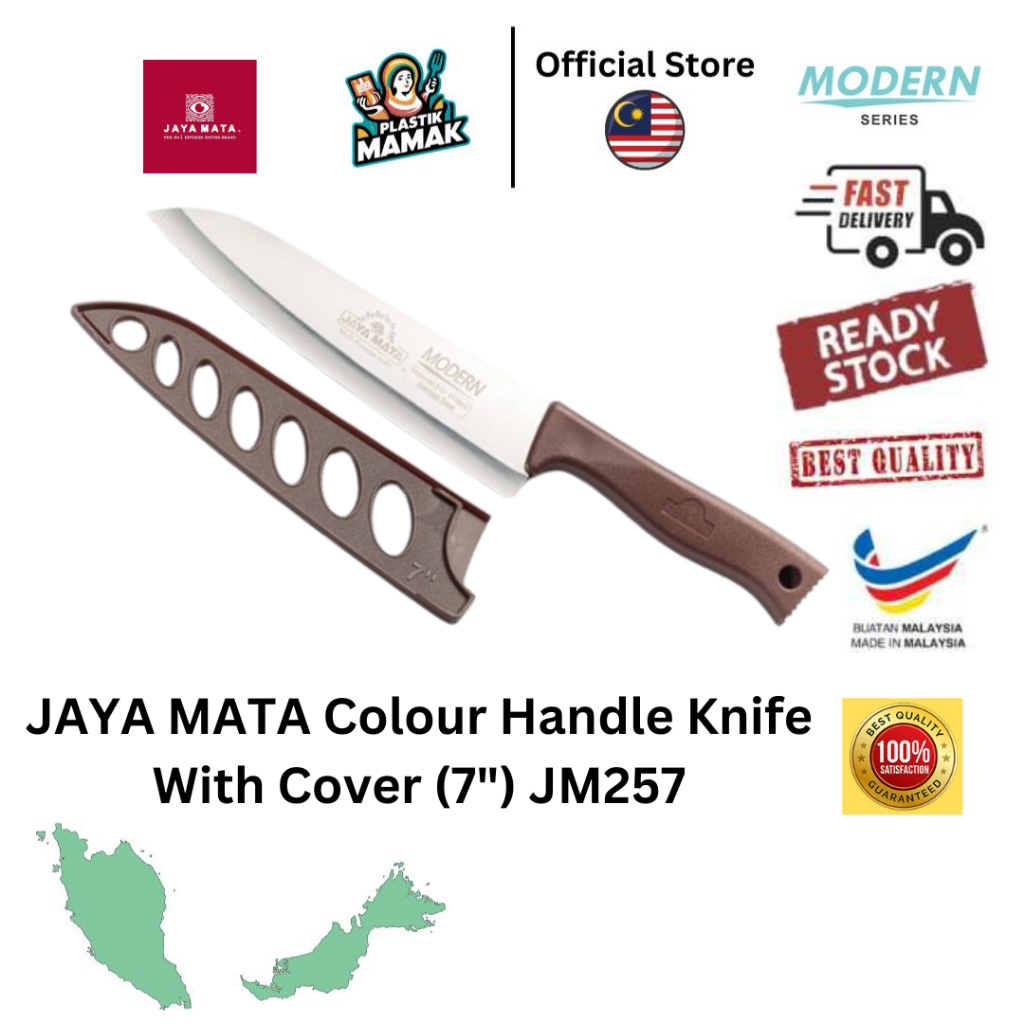 🔥READY STOCK🔥JAYA MATA Colour Handle Knife With Cover (7") JM257 ...