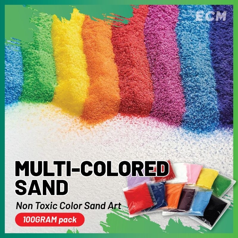 MULTI-COLORED SAND (100GRAM PACK) NON TOXIC COLOR SAND ART | Shopee ...
