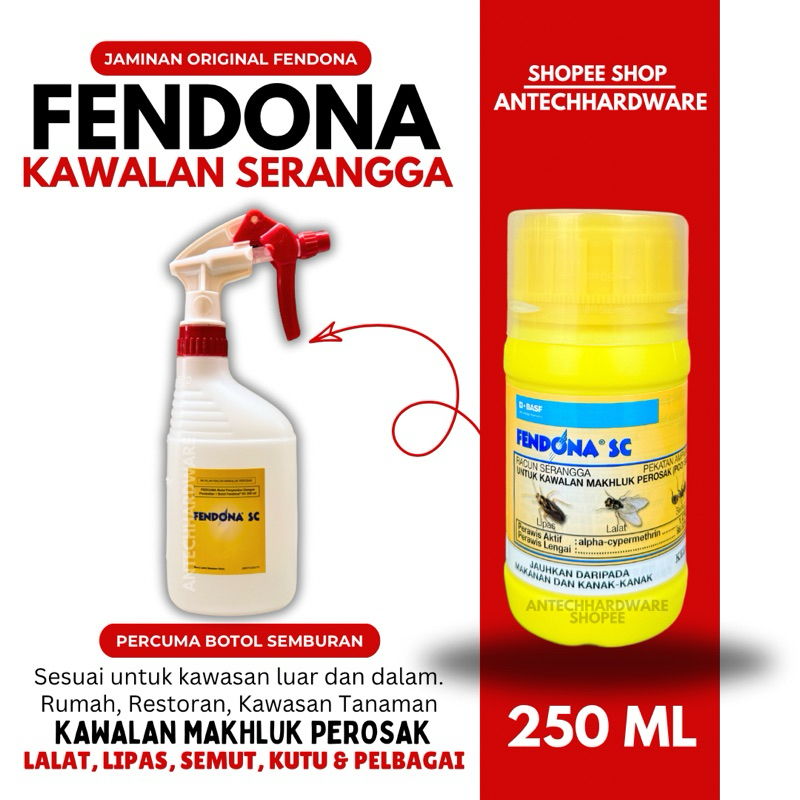 Fendona SC 250ML Insecticide Bed Bug Racun Serangga Semut Lipas Pepijat ...
