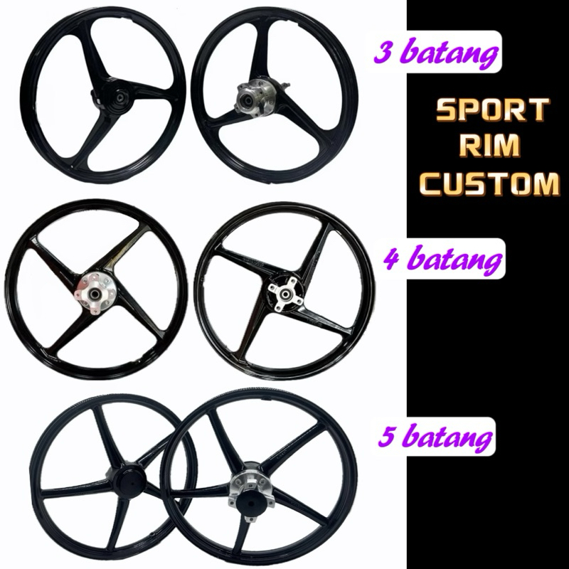 SPORT RIM CUSTOM ALLOY HUB Y15 LC Y125 Y16 RS RACING MODIFY HUP SUPER ENKEI 3 5 4 BATANG KAKI ...