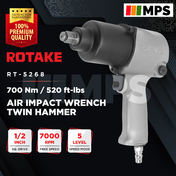 ROTAKE 1/2 Inch Twin Hammer Impact Wrench Hog Ring Air Electric Power Switch Impact Wrench RT ...