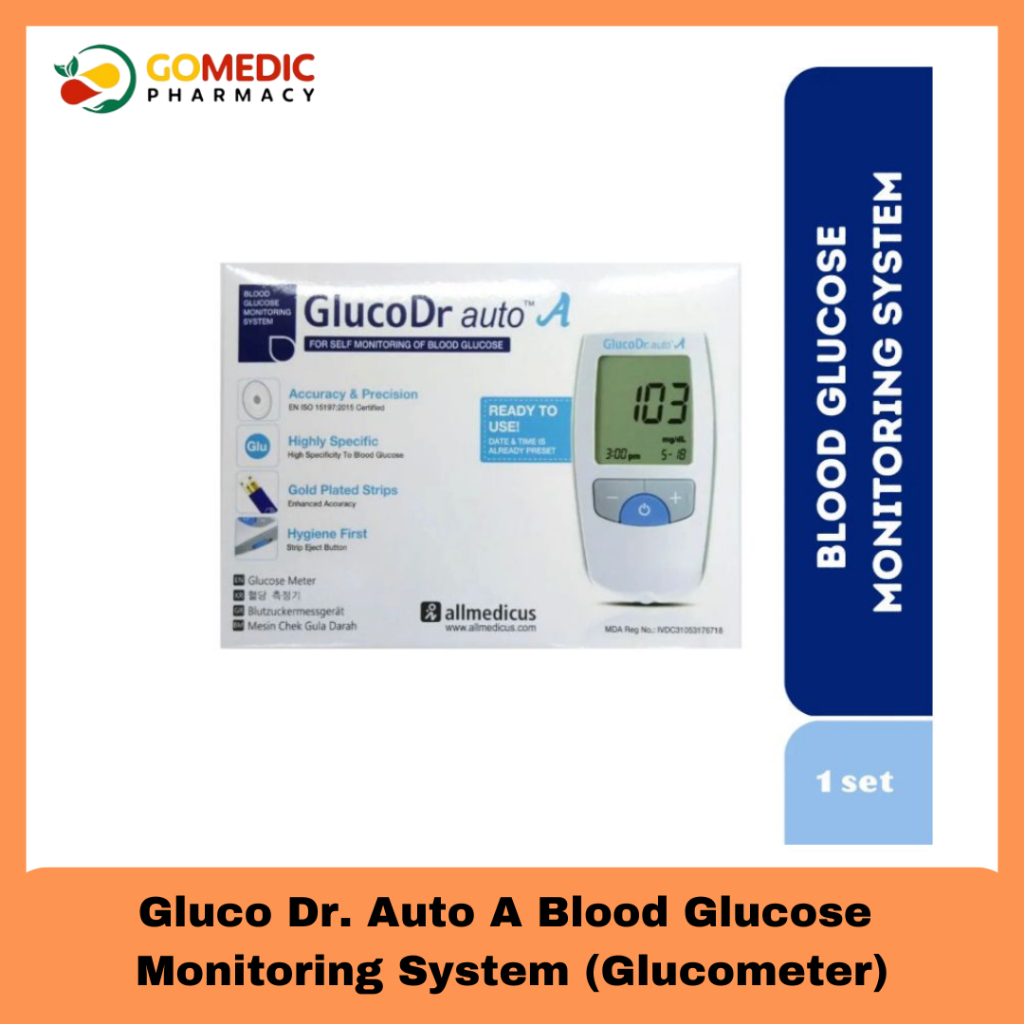 Gluco Dr. Auto A Blood Glucose Monitoring System (Glucometer) | Shopee ...