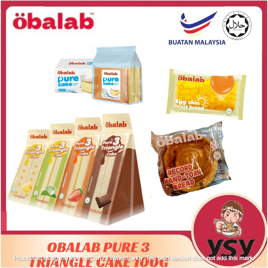 OBALAB TRIANGLE CAKE ORIGINAL & CHOCOLATE & BARLEY LEAVES & STRAWBERRY ...