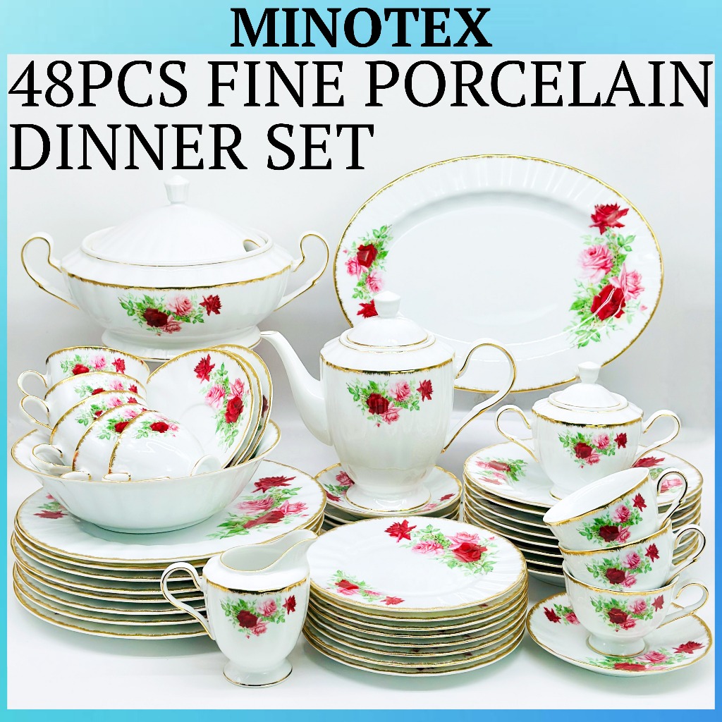 48pcs Auratic Fine Porcelain Dinner Set (8 Person) / Set Pinggan ...