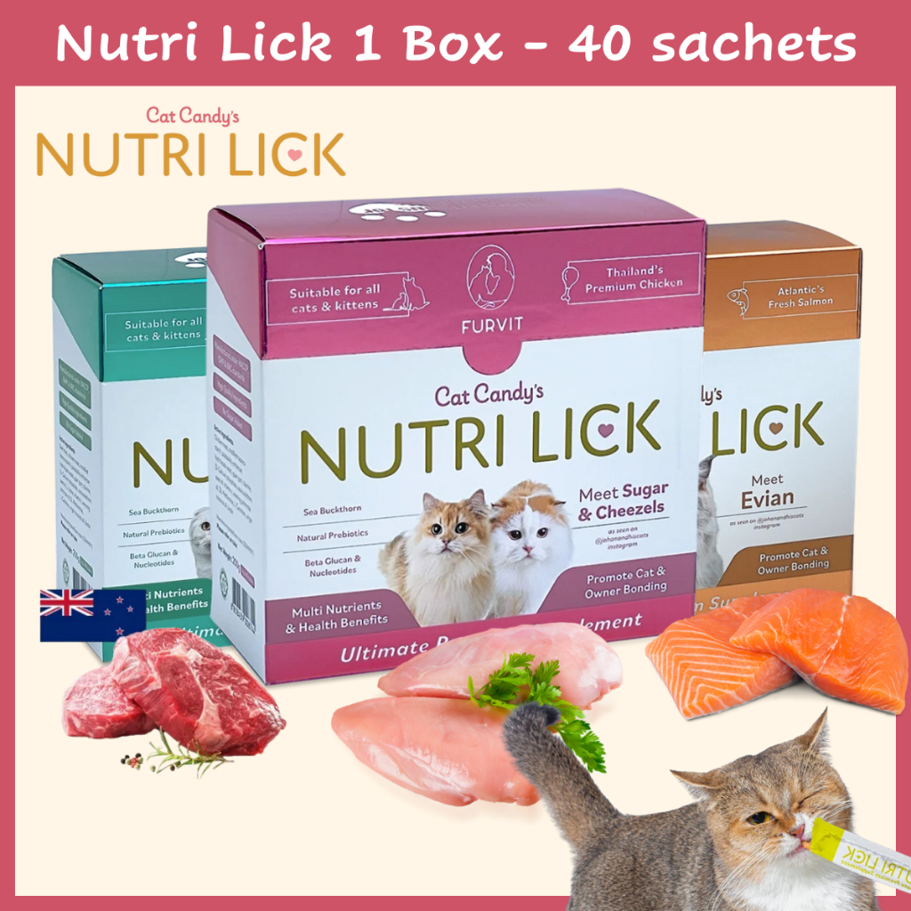 Cat Candy Nutri Lick Supplement Nutrilick 1 box 40 sachet Booster High ...