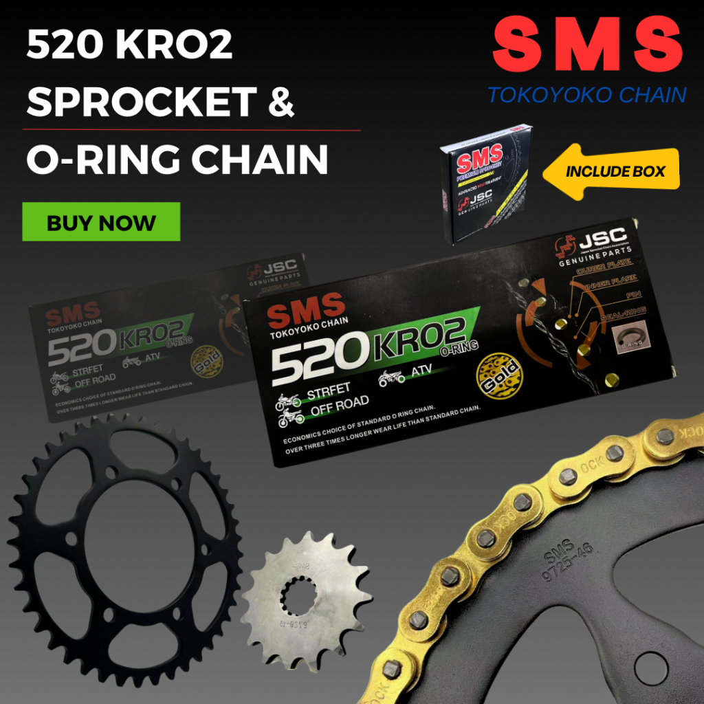 SMS 520-120L NINJA250 KAWASAKI O-RING X-RING CHAIN SPROCKET SET PREMIUM ...