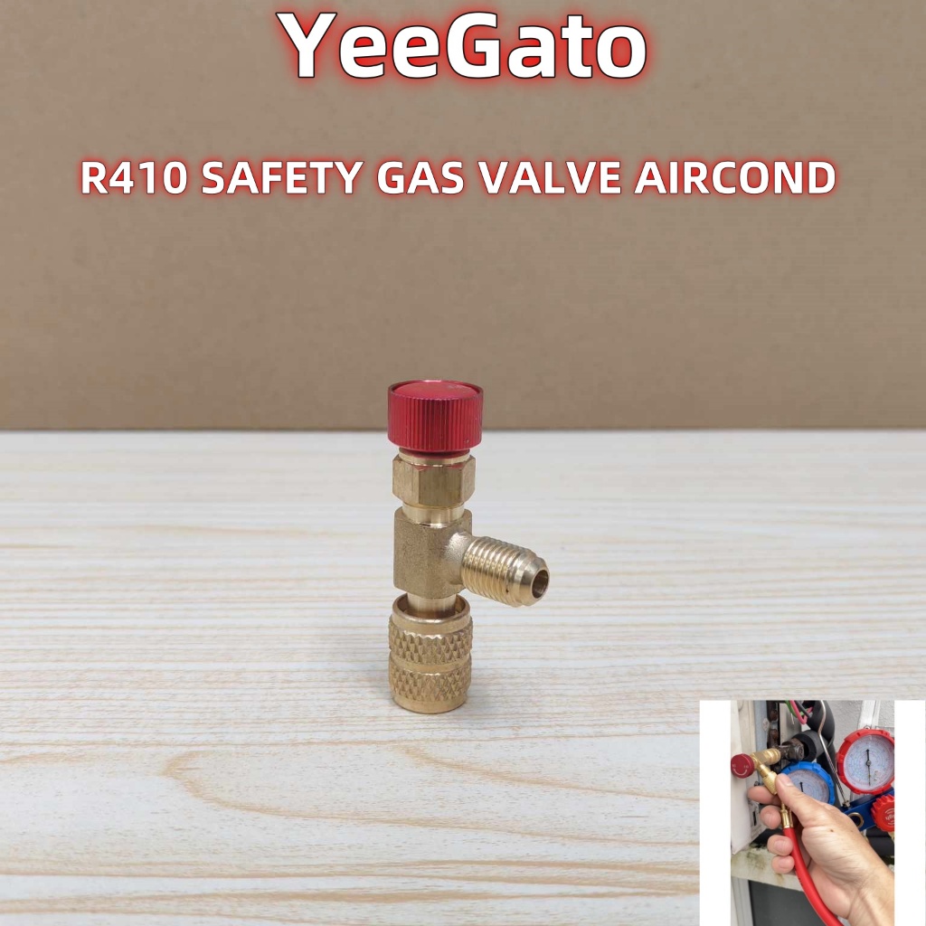 R410 R32 SAFETY GAS VALVE AIRCOND REFRIGERATION CHARGING VALVE ADAPTER ...