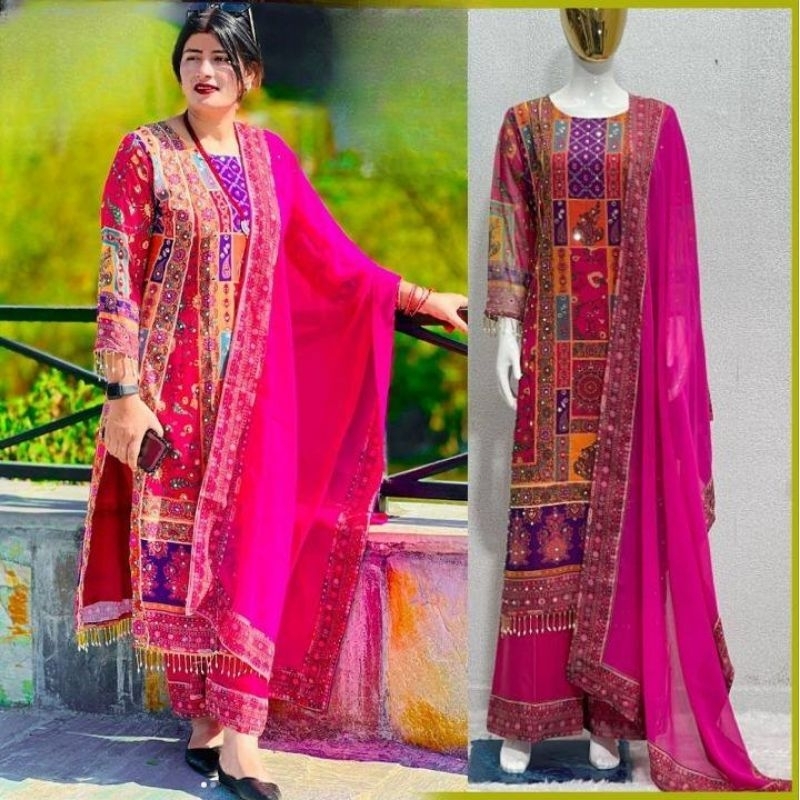 HEAVY MOST VIRAL PAKISTANI SUIT WITH DUPATTA SET | Shopee Malaysia
