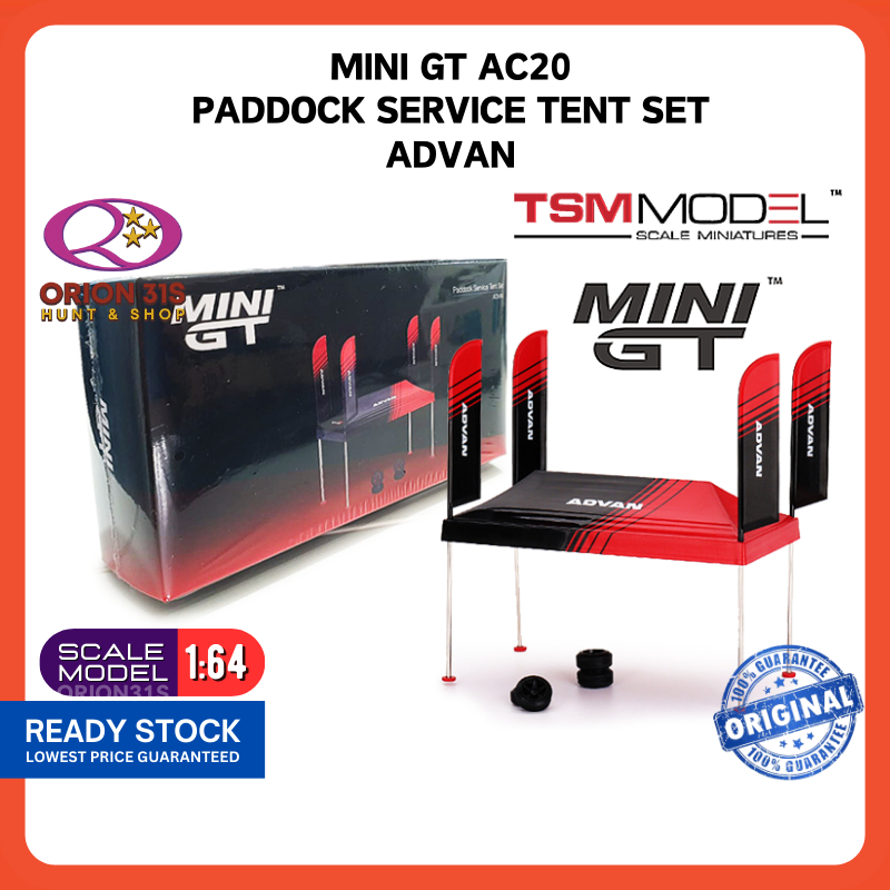 Mini GT Paddock Service Tent Set ADVAN AC20 TSM Model Sealed Box ...