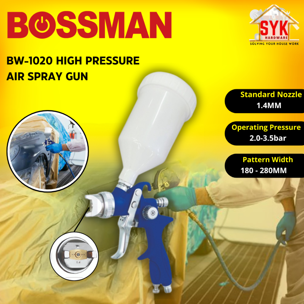 BOSSMAN BW-1020 High Pressure Air Spray Gun Spray Gun (600cc) | Shopee Malaysia