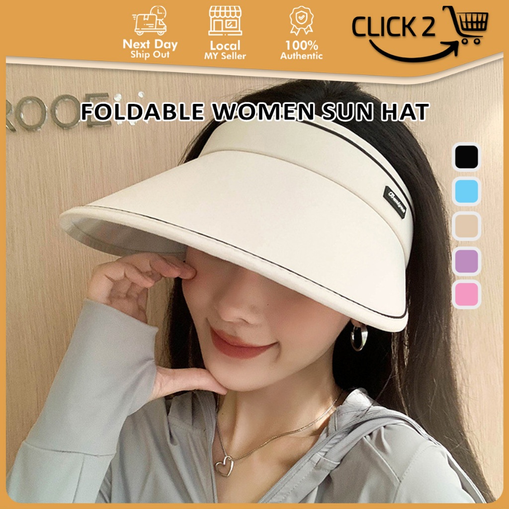 [MY] Women UV Protection Sun Hat / Outdoor Cycling Hat Tennis Golf Sun ...