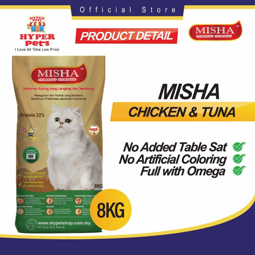 MISHA PREMIUM CAT FOOD 8KG | Chicken&Tuna/Ocean Fish/Seafood l Misha ...