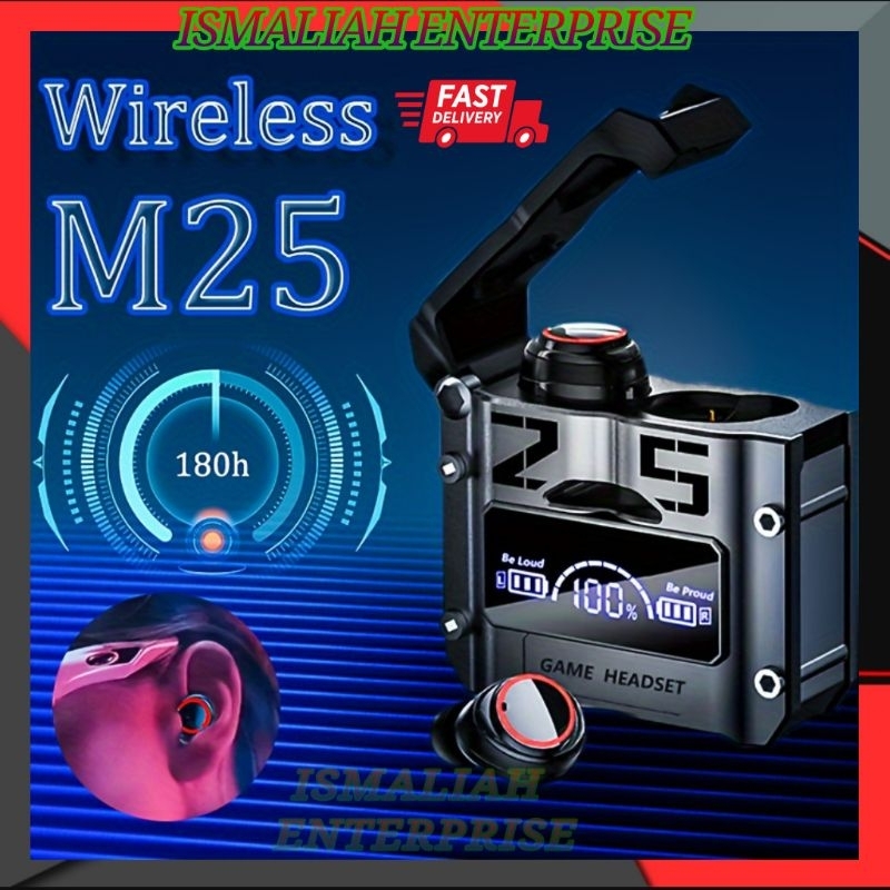 Original Lepards M25 TWS Bluetooth 5.3 Wireless Headset Digital Display ...