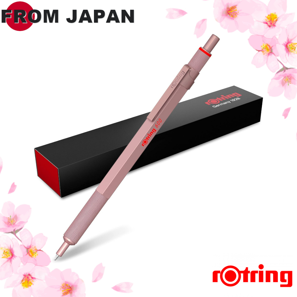 Rotring ballpoint pen 600 rose gold, medium size, oil-based, boxed ...