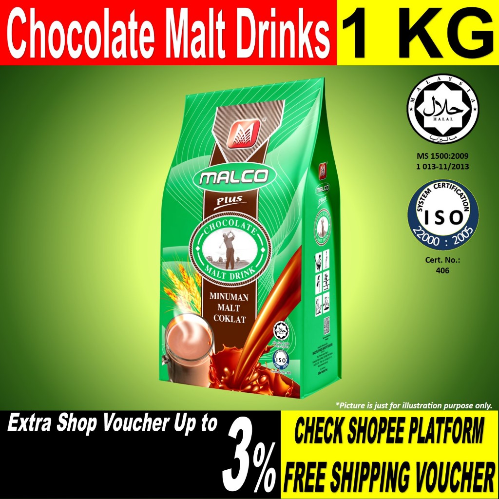 1 KG | MALCO Chocolate Malt Drinks | Coklat Malt | HALAL | Strong ...