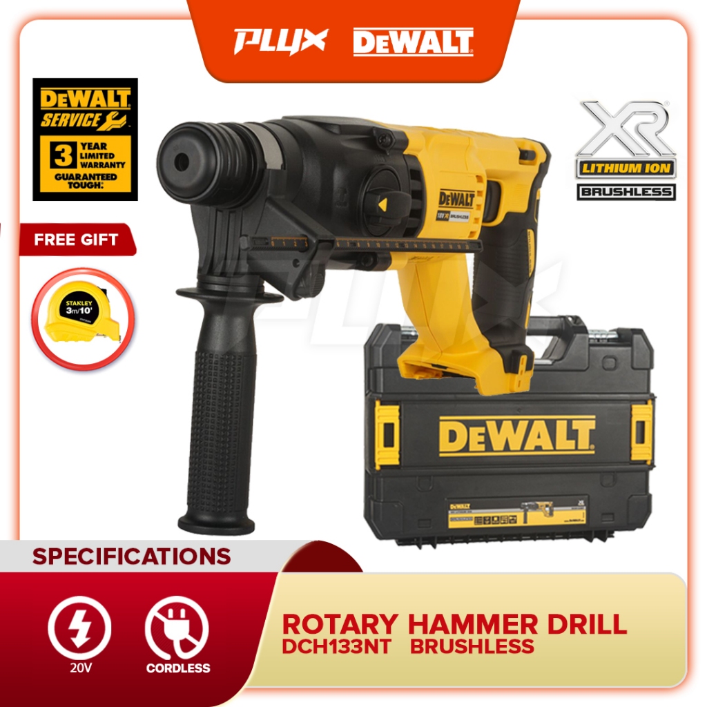 Dewalt DCH133NT-B1 18/20V Brushless Cordless Rotary Hammer Drill, SDS ...