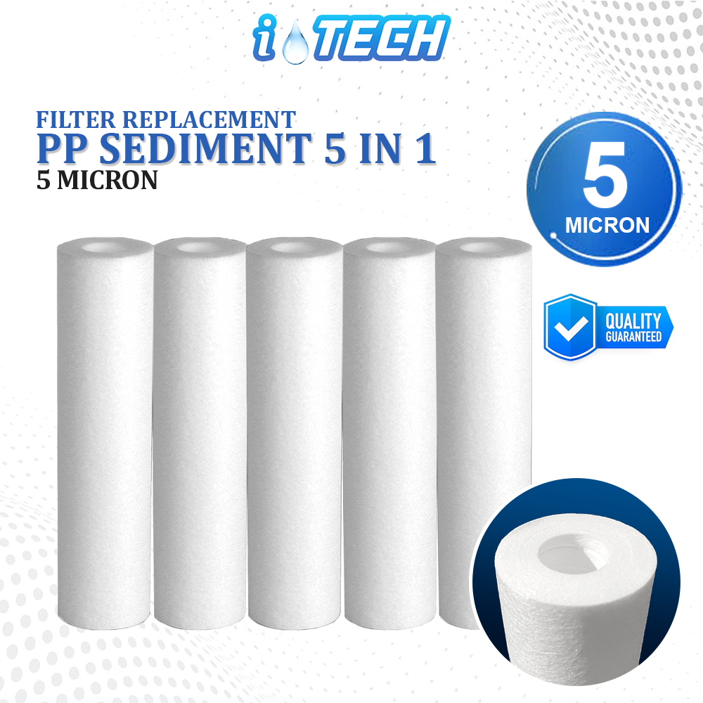 I-TECH 10" PP Sediment Filter Cartridge Set 5 in 1 Water Filter PP ...