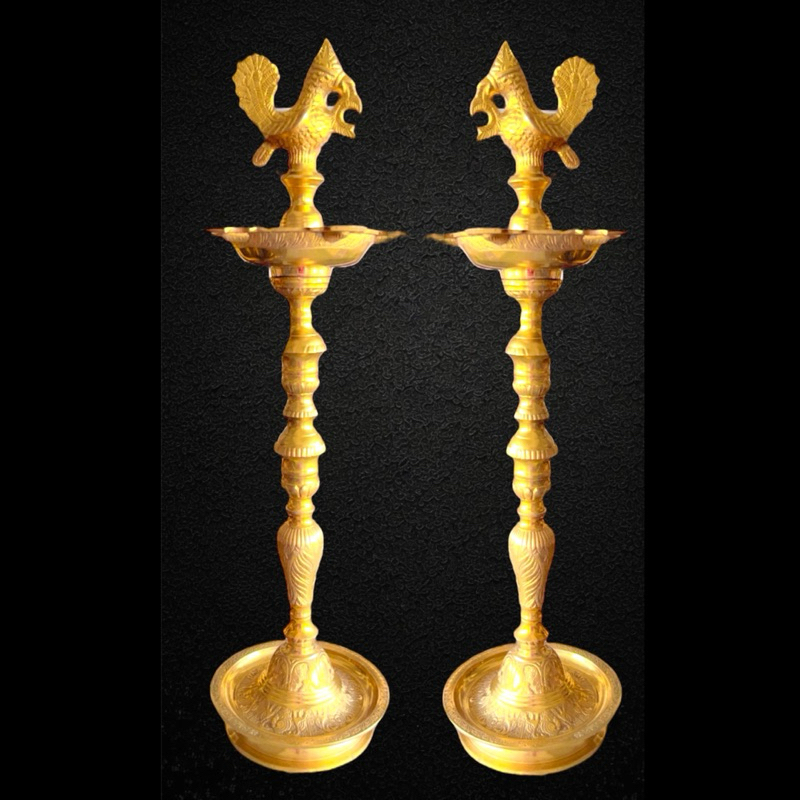 Traditional kuttu vilakku peacock design | Shopee Malaysia