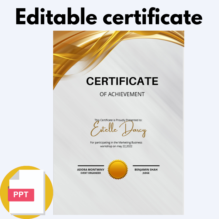 [CERT 17] Editable certification template in Power point | Shopee Malaysia